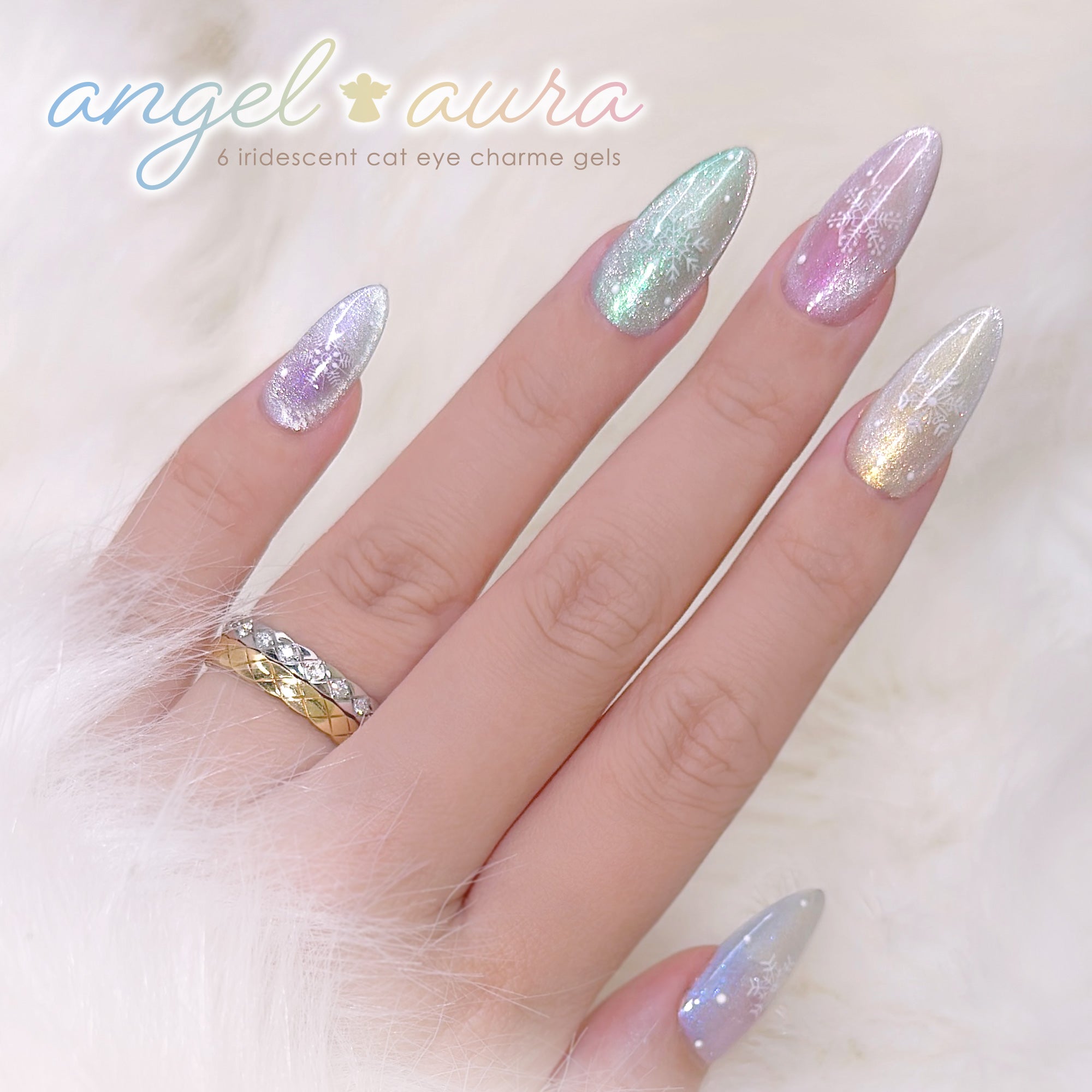 Charme Gel Angel Aura Cat Eye Collection / 6 Pastel Iridescent Colors ...