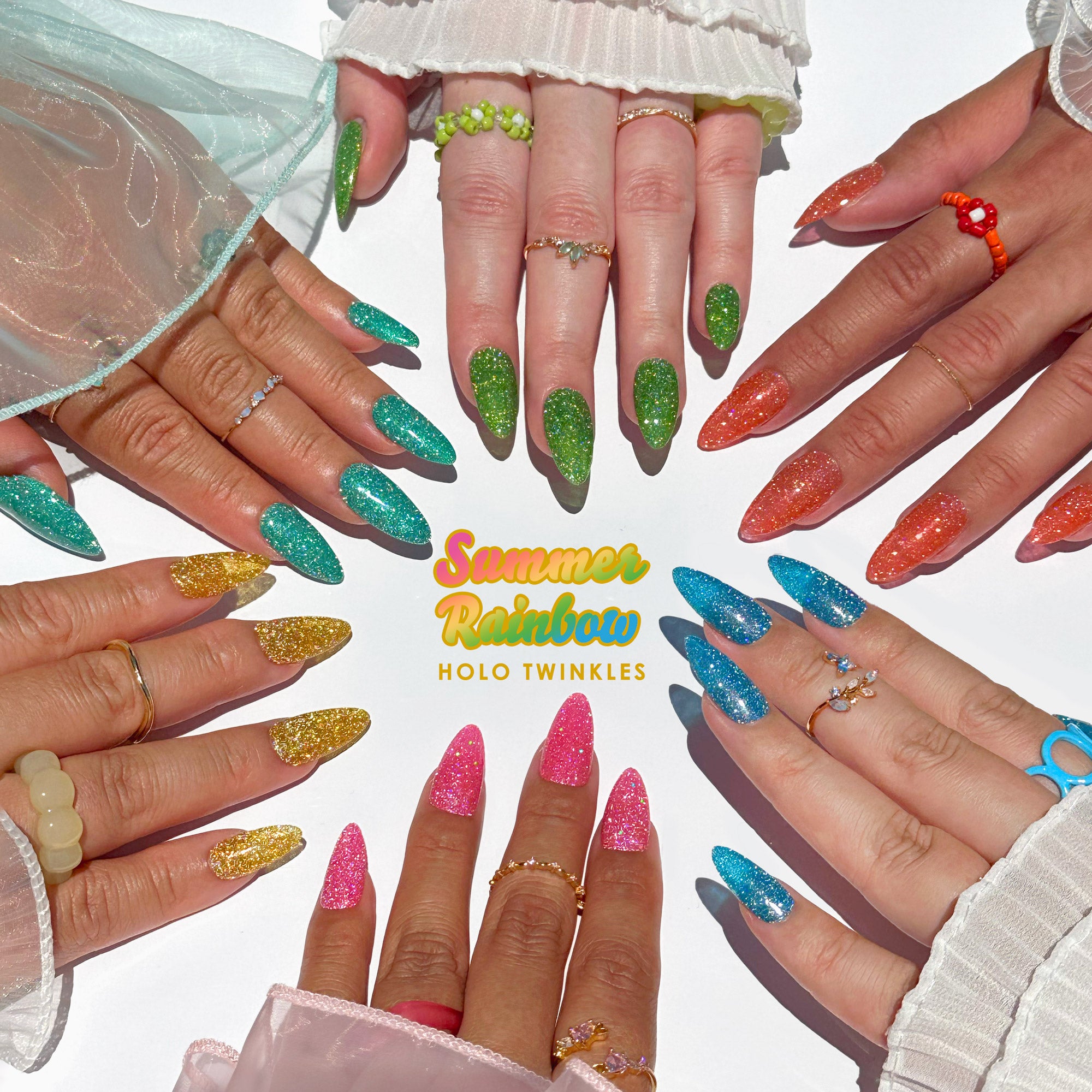 Charme Gel Summer Rainbow Holo Twinkle Collection / 6 Colors – Daily Charme
