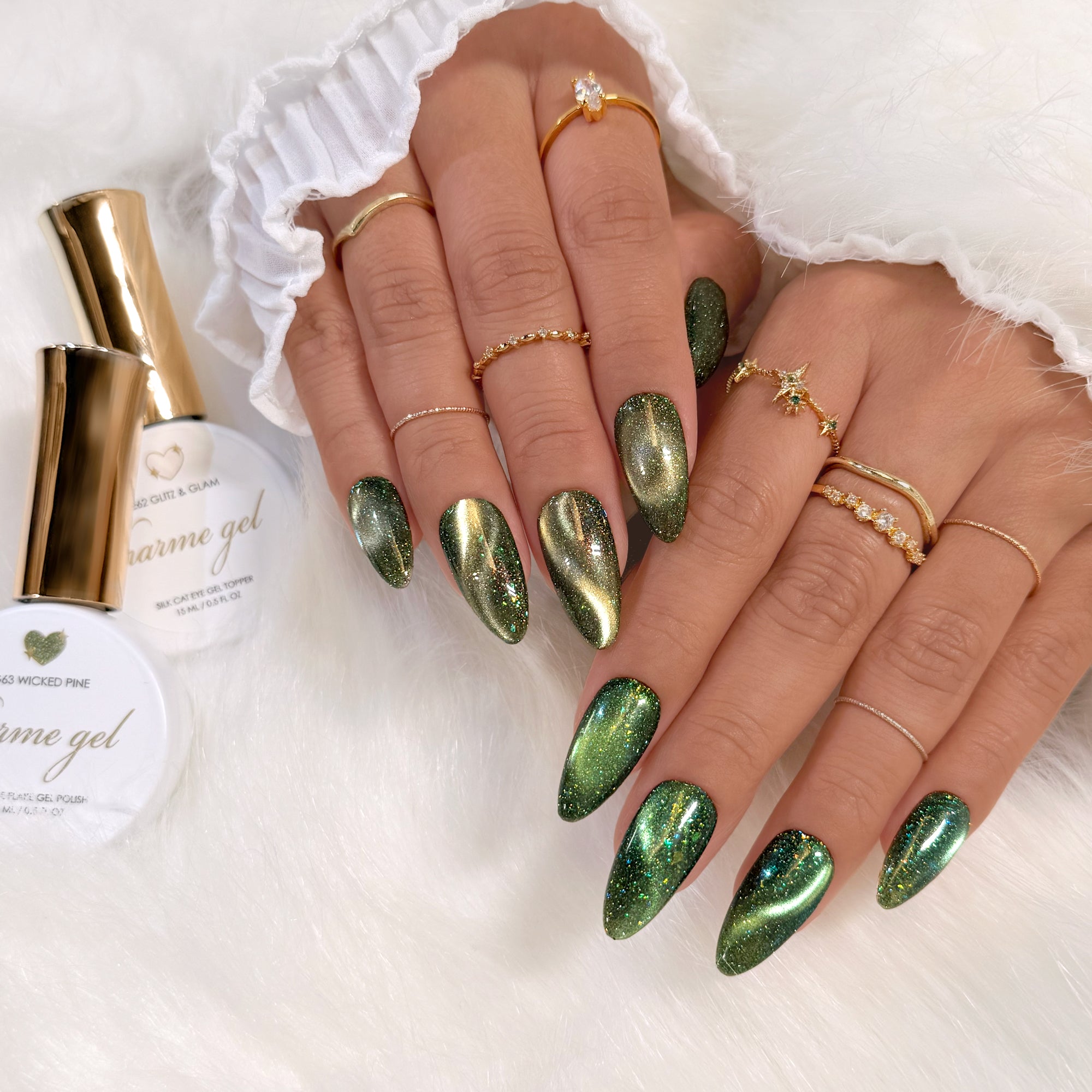 Charme Gel Cat Eye E62 Glitz & Glam | Gold Magnetic Gel Polish for ...