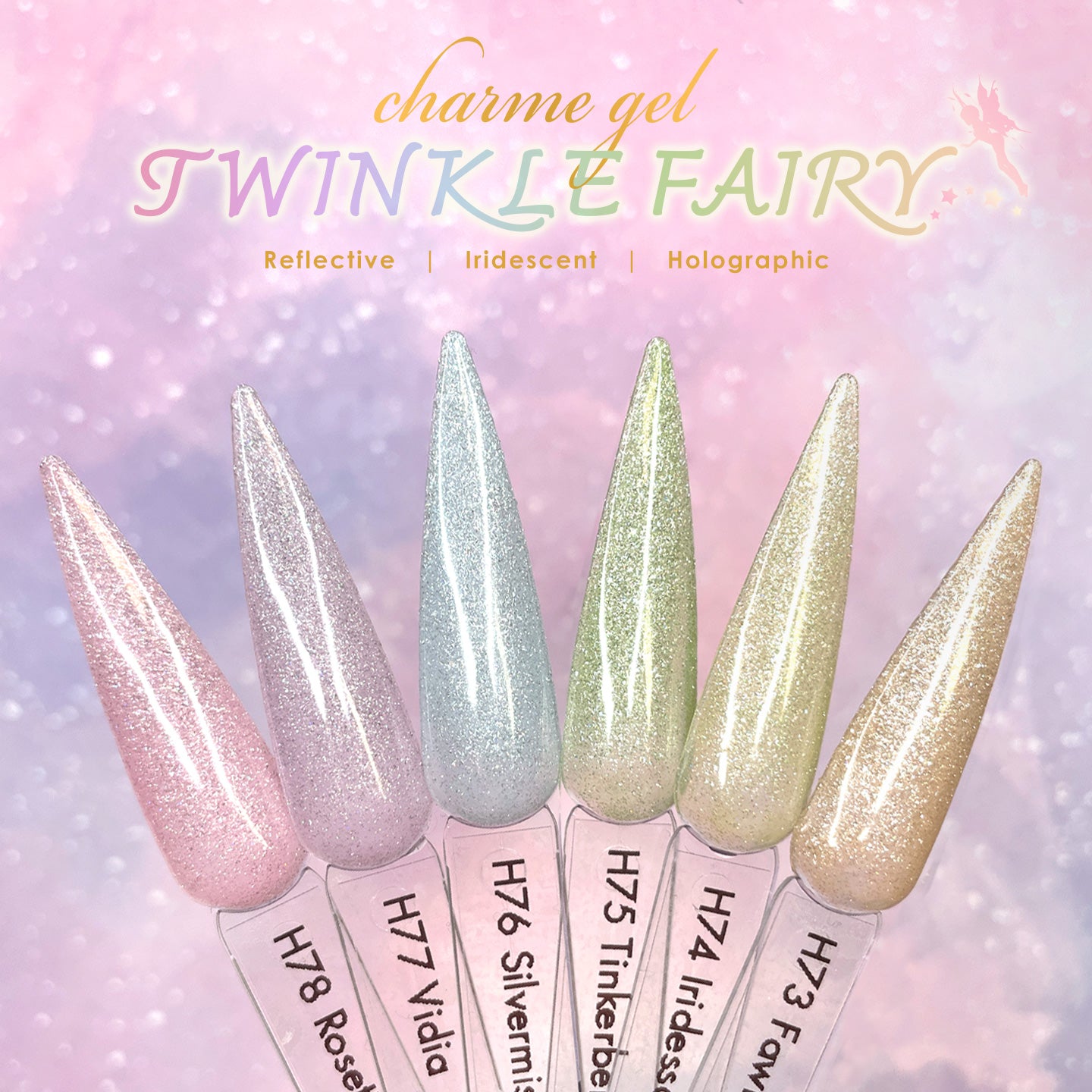 Charme Gel / Twinkle Fairy H75 Tinkerbell Pastel Green Iridescent Holographic – Daily Charme