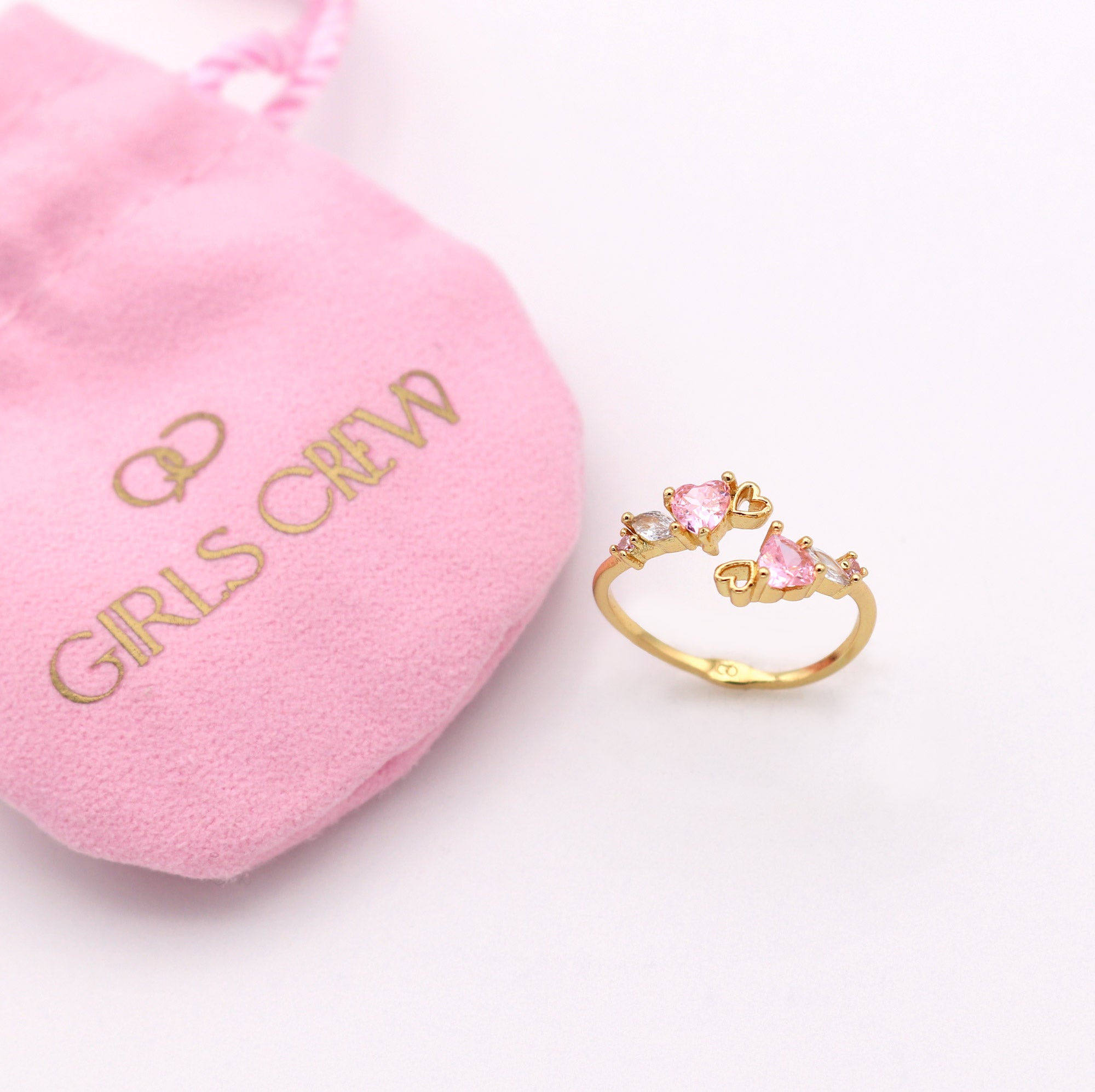 [Daily Charme x Girls Crew] Sweet Hearts Adjustable Ring / Gold