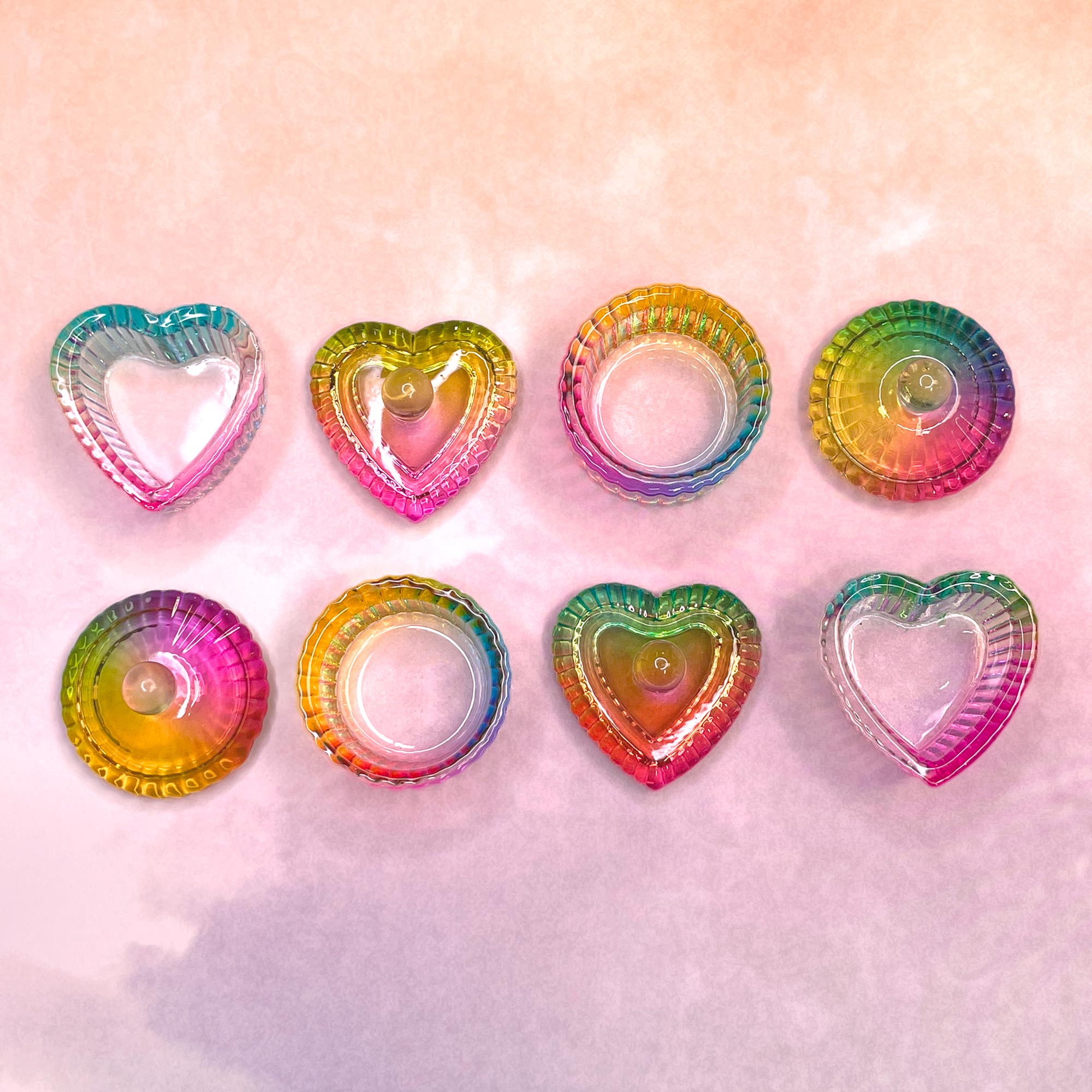 Rainbow Glass Round Jar with Lid - Acrylic Monomer Dappen Dish – Daily ...