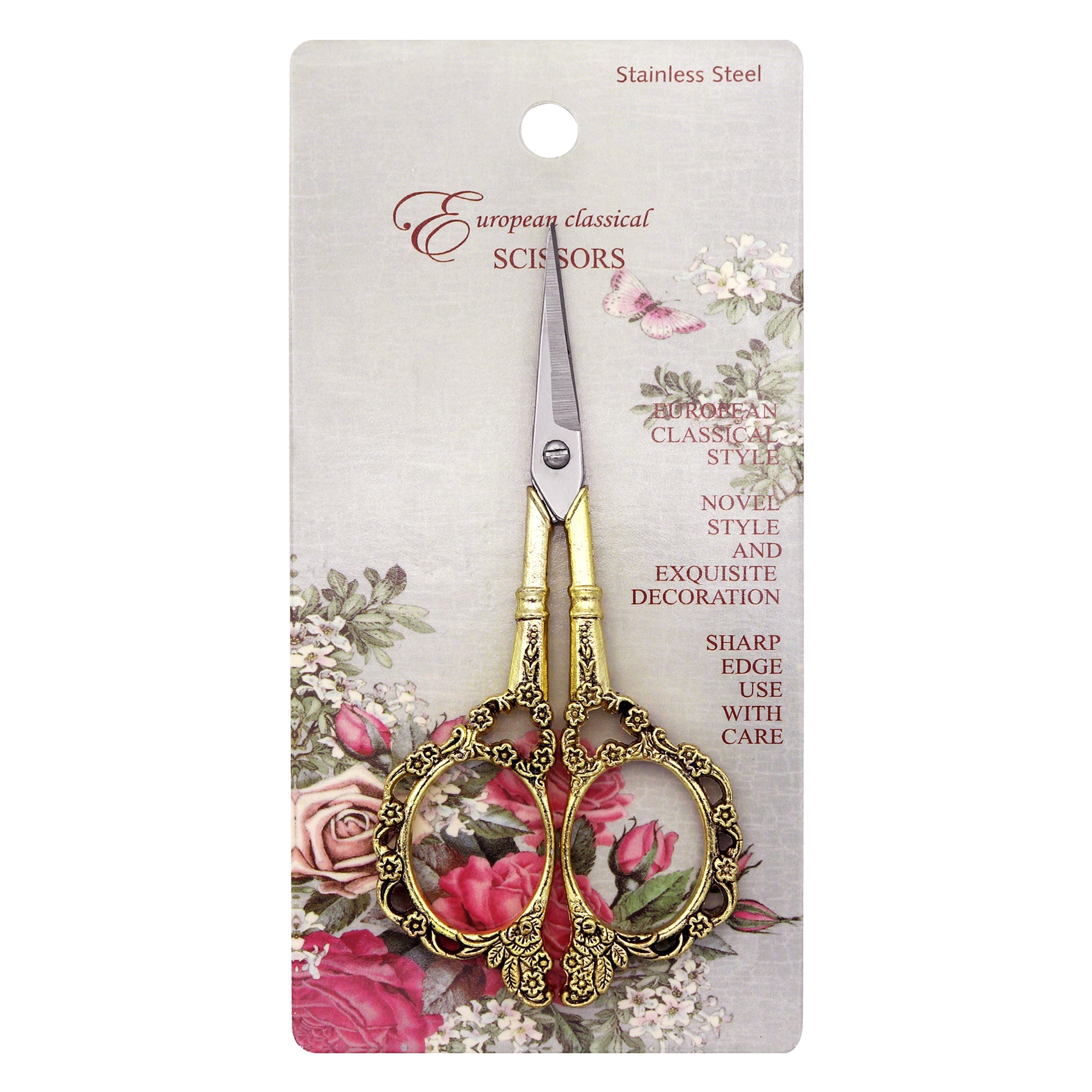 Vintage Gold Precision Scissors with Stainless Steel Blades for Nail ...