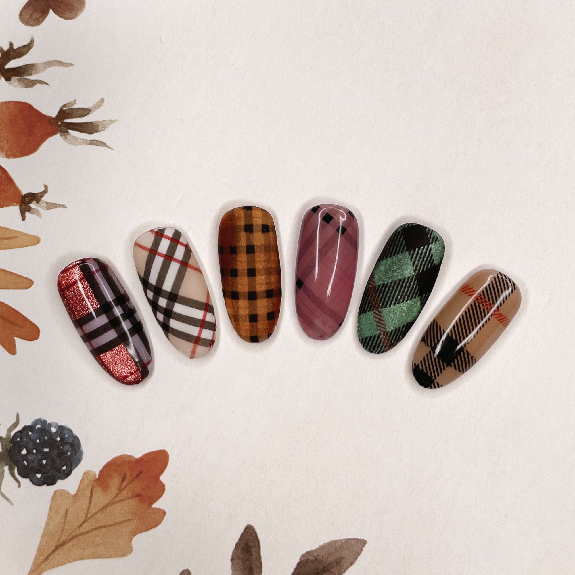 Daily Charme Nail Art Foil Paper / Buffalo Check Plaid - Tartan Fall ...