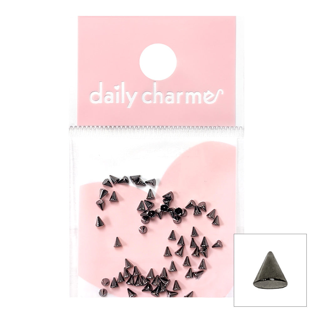 Daily Charme Nail Art Supply Small Gunmetal Spike Studs for Punk Nail Art