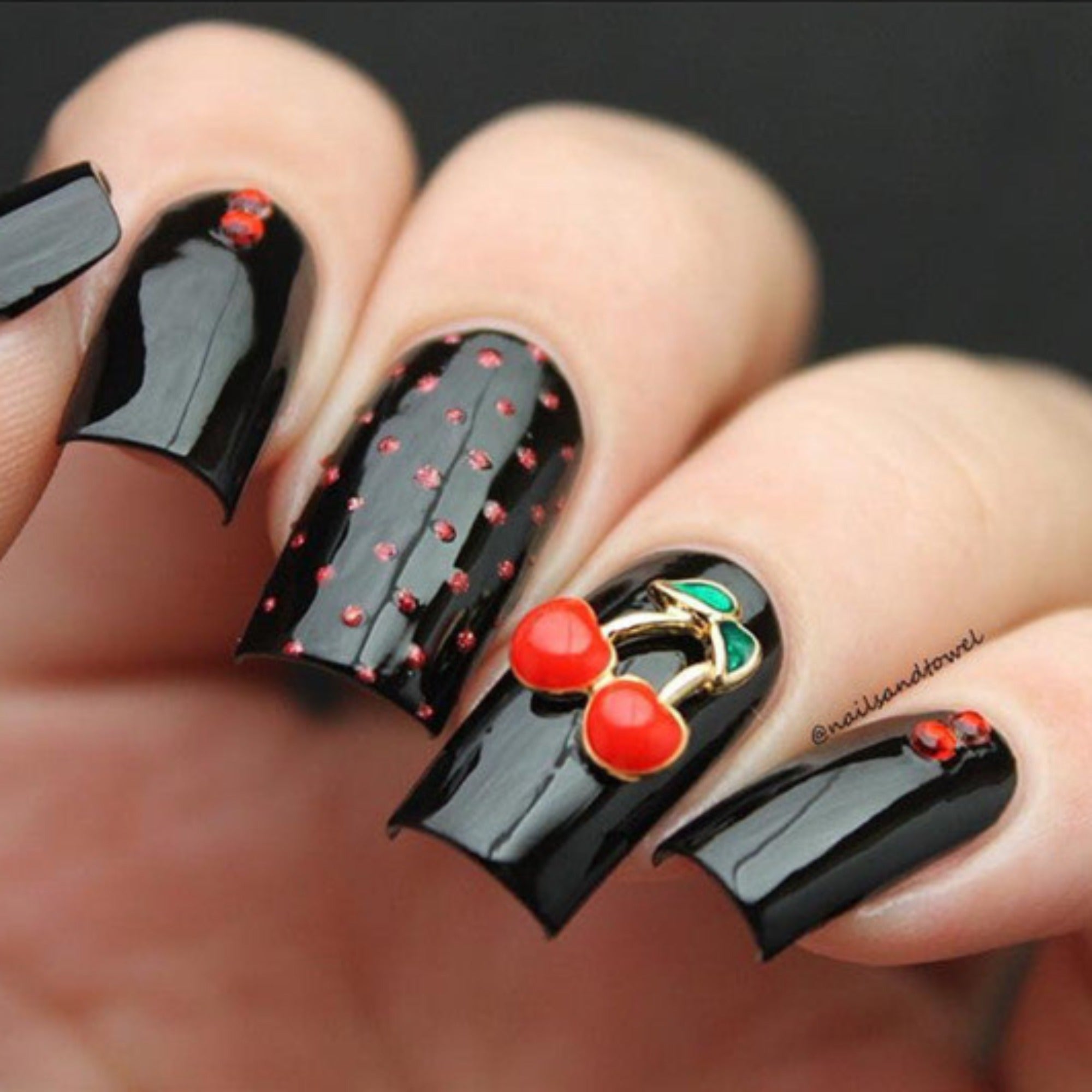 Nail Art Charm Cherries Rhinestone Crystal Jewelry – Daily Charme