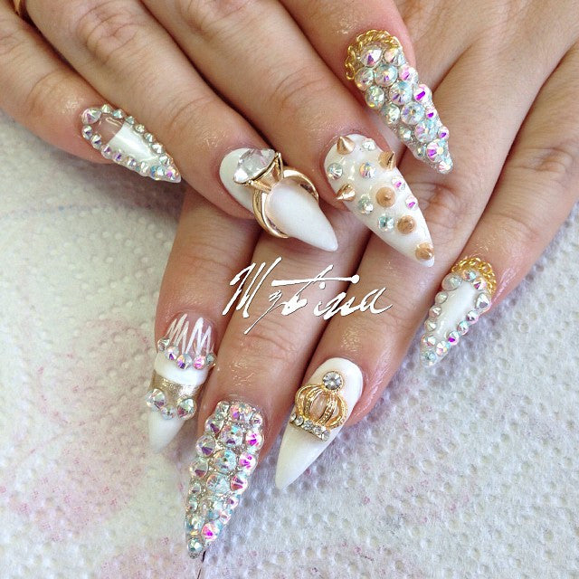 Daily Charme Nail Art Supply Small Gold Spike Studs for Punk Nail Art